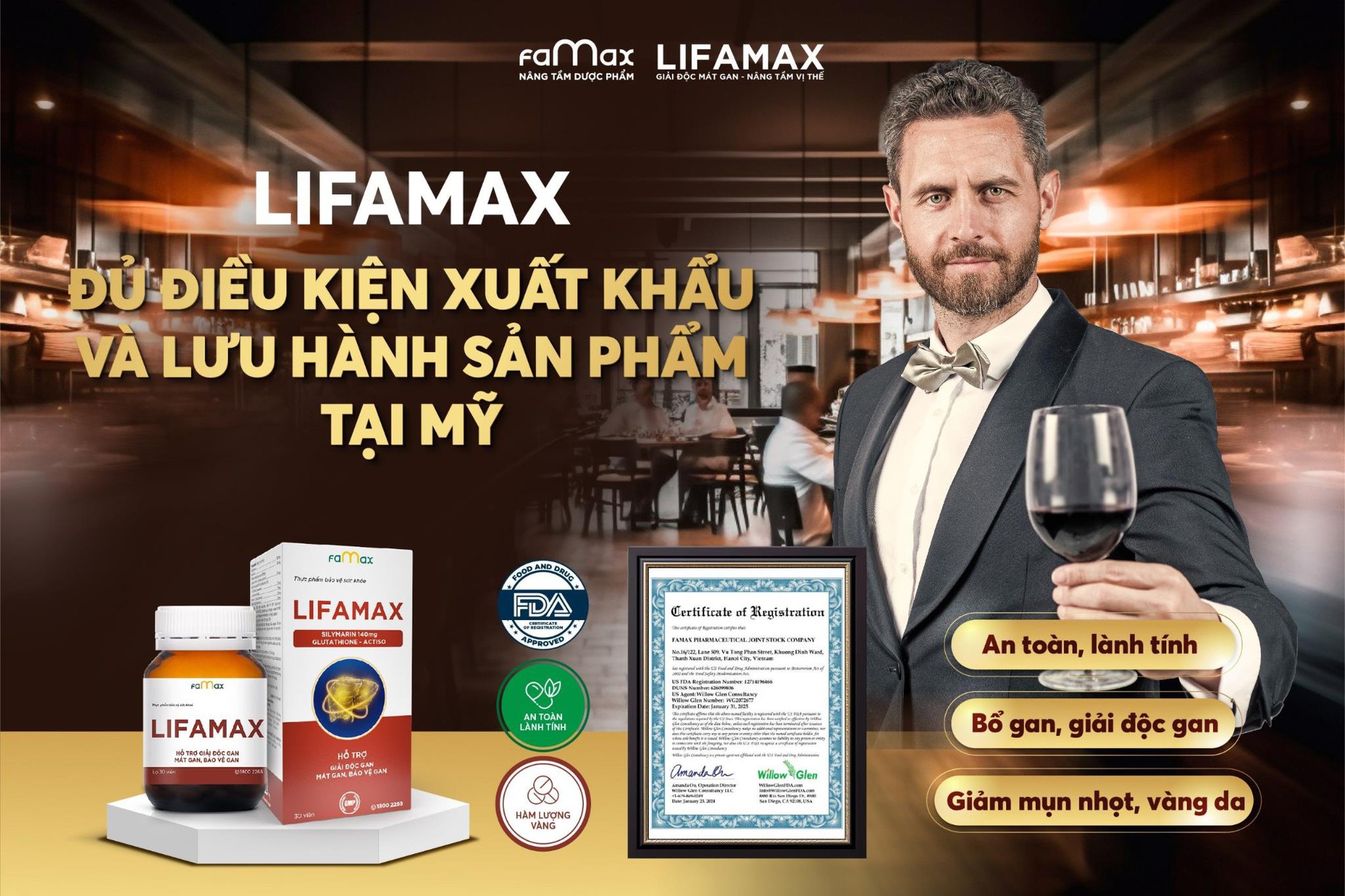 LIFAMAX - Giải độc gan được FDA chứng nhận đủ điều kiện xuất khẩu và ...