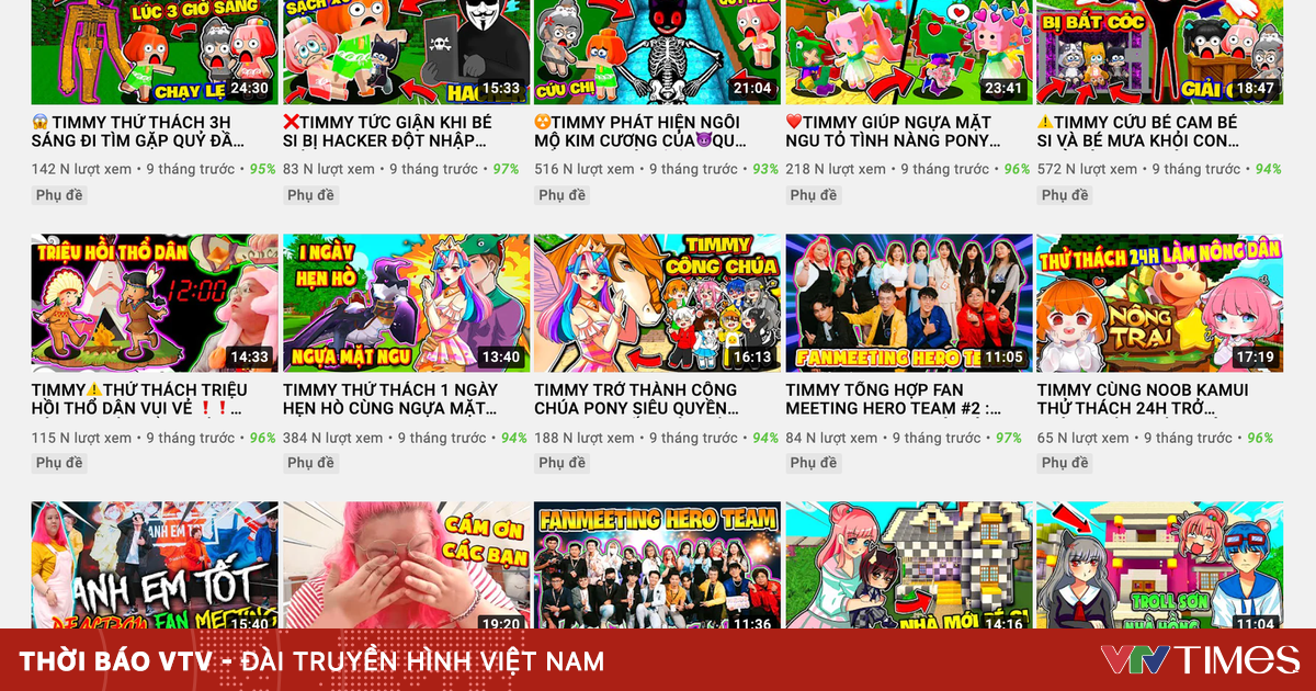 Cục Trẻ em yêu cầu gỡ kênh Youtube Timmy TV vì nội dung không phù hợp ...