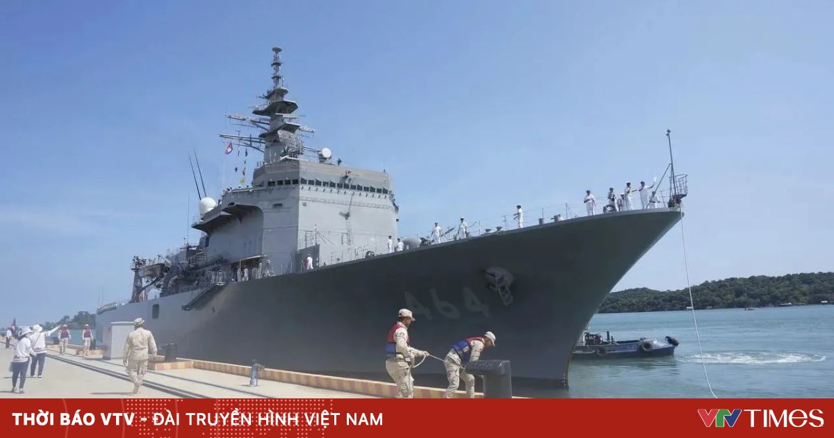 Hai tàu chiến Nhật Bản cập cảng căn cứ hải quân Ream của Campuchia